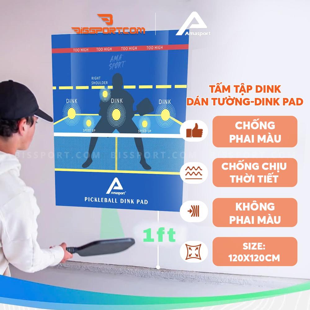 Pickleball Dink Pad -Tấm Tập Dán Tường Pickleball Ama- Giúp Nâng Cao Khả Năng Kiểm Soát Và Phản ...